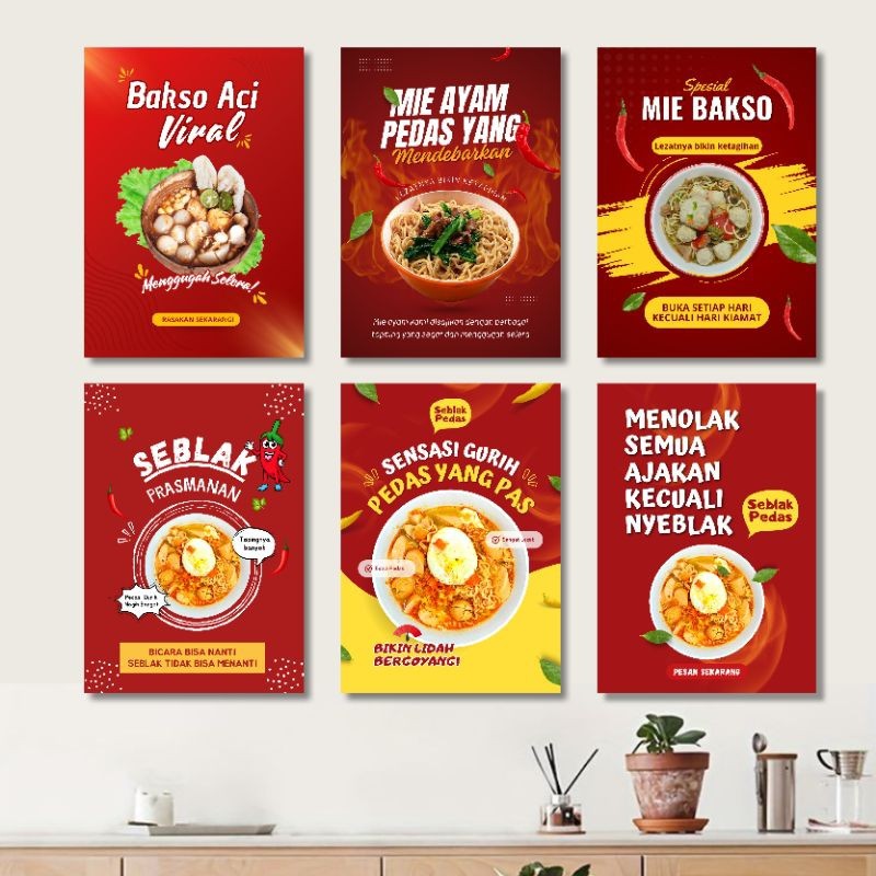Jual Hiasan Dinding Seblak Bakso Mie Ayam Hiasan Dinding/ uk 20x30cm ...