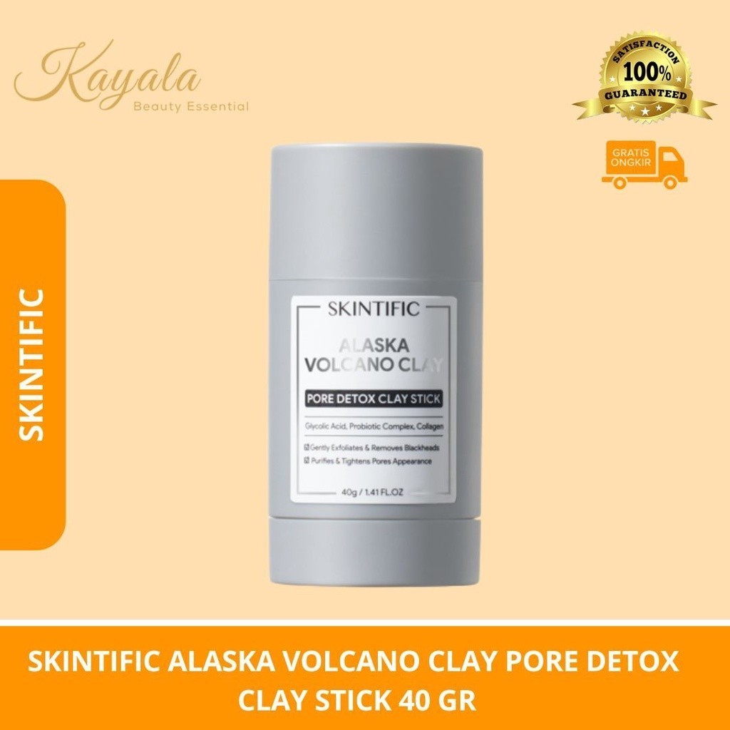 Jual SKINTIFIC ALASKA VOLCANO CLAY PORE DETOX CLAY STICK 40 GR | Shopee ...