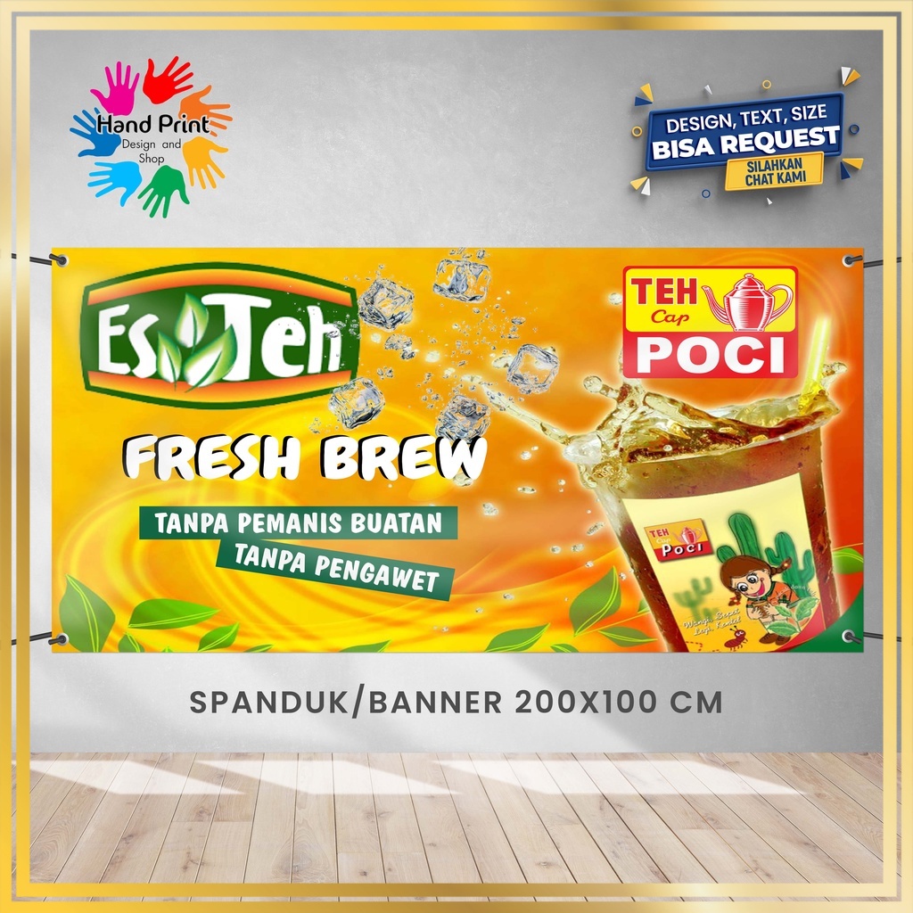 Jual SPANDUK / BANNER Es Teh Poci Warna Kuning Minuman Segar Ukuran ...