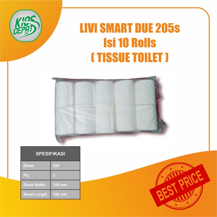 Jual Tissue LIVI Bathroom SMART DUE 205s (Tisu Toilet) - 1 Pack isi ...