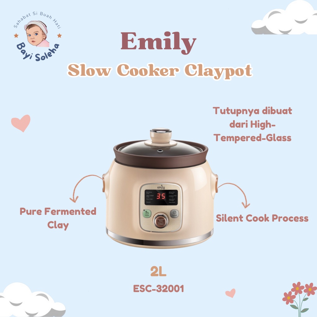 Jual [BS] Emily Slow Cooker MPASI ESC 32001 / Slow Cooker Claypot 2L ...