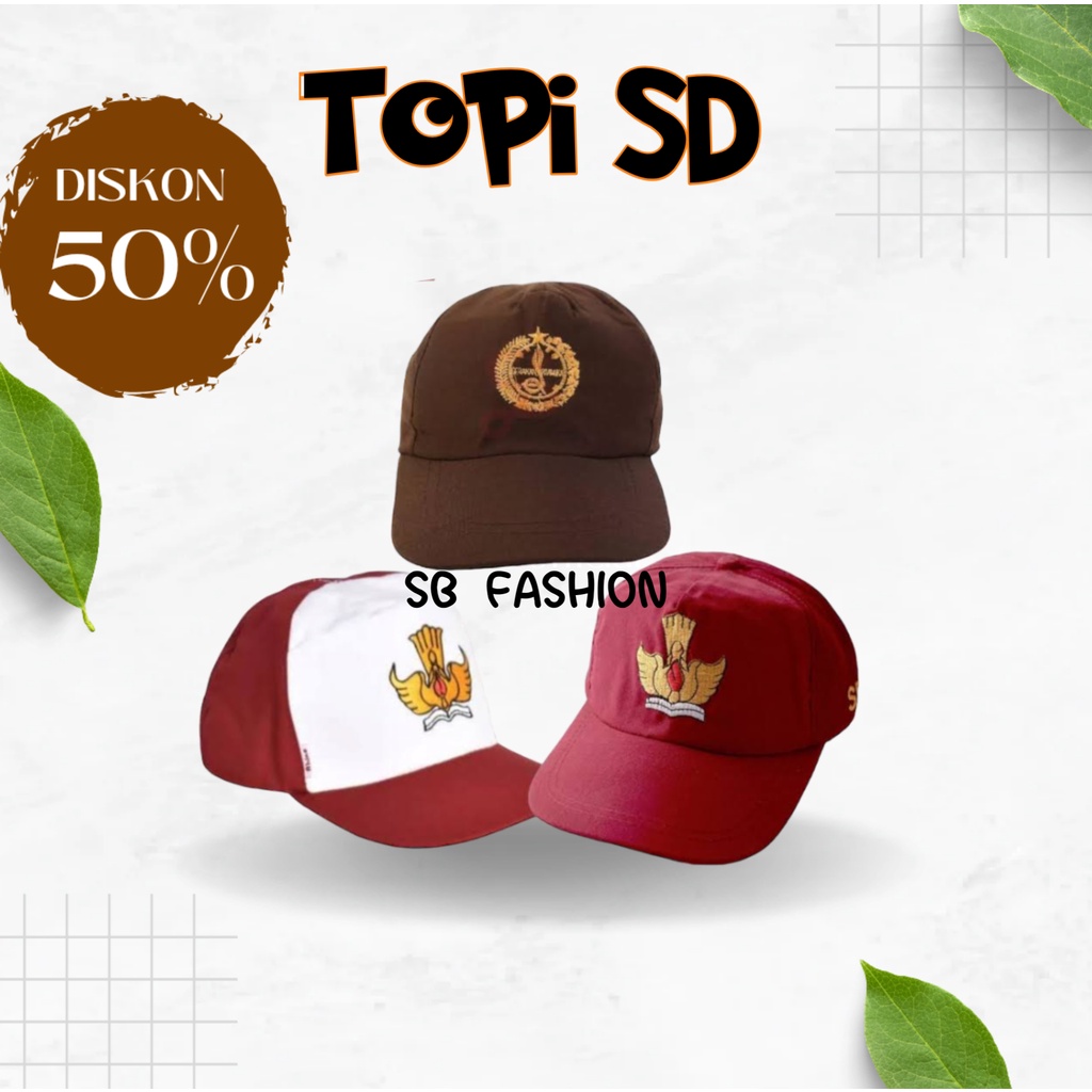 Jual topi ped pramuka penggalang sd merah putih sd merah merah sd ...