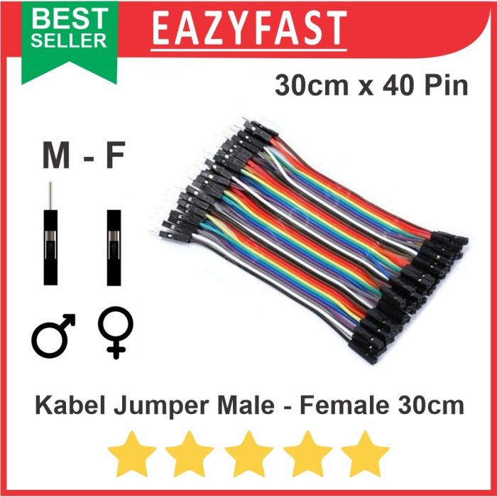 Jual Kabel Jumper Male to Female 30cm 30 cm 40p 40 Pin Pcs Arduino ...