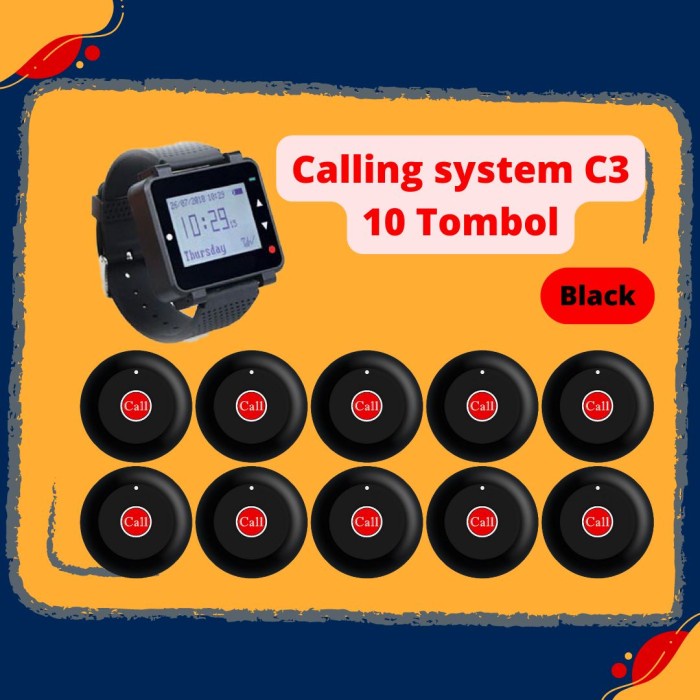 Jual Bel Calling System Watch C3 Plus Tombol Pemanggil Pelayan Restoran ...