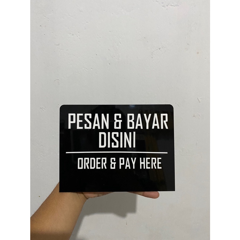 Jual Sign Board Acrylik Pesan & Bayar disini - dasar hitam Elegan ...