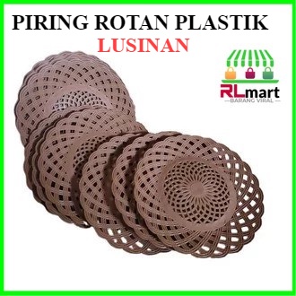 Jual 12 PCS PIRING rotan plastik anyam piring plastik piring penyetan ...