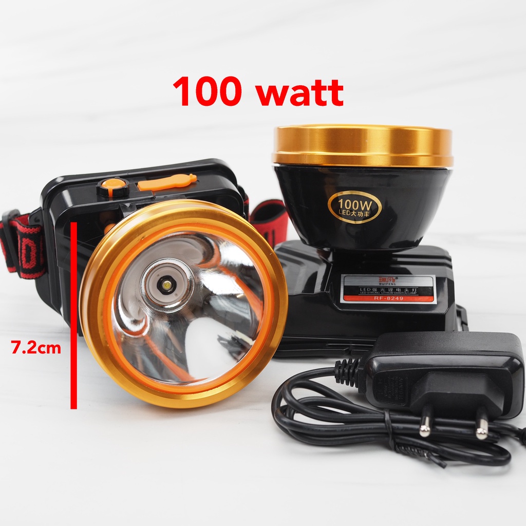 Jual Senter kepala outdoor super terang 100 watt hemat daya camping ...