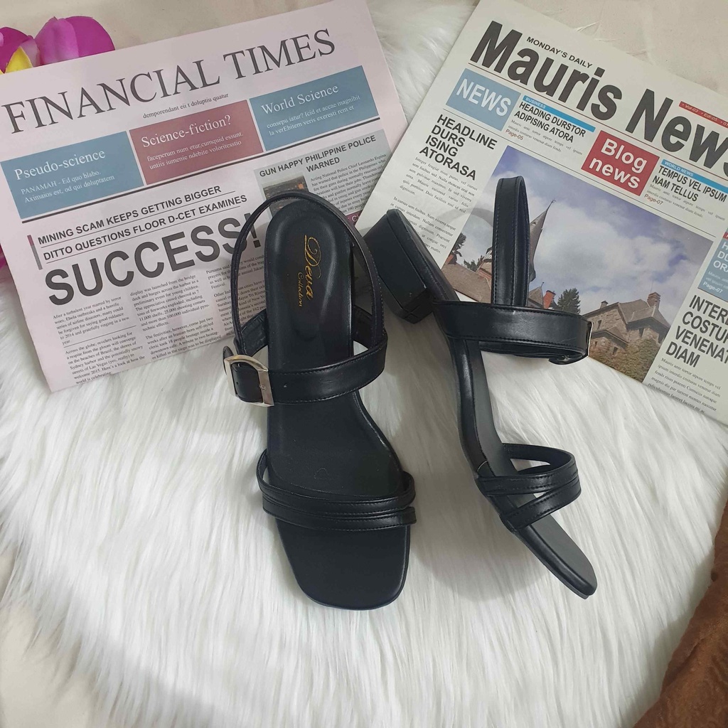 Jual Sendal Wanita Kekinian Kondangan Sandal Hak Tahu 3 cm Sendal Heels ...
