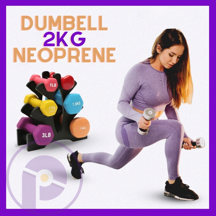 Jual Dumbell 2KG Neoprene Barbel Mini Dumble Warna Kecil Karet Dambel 2 ...
