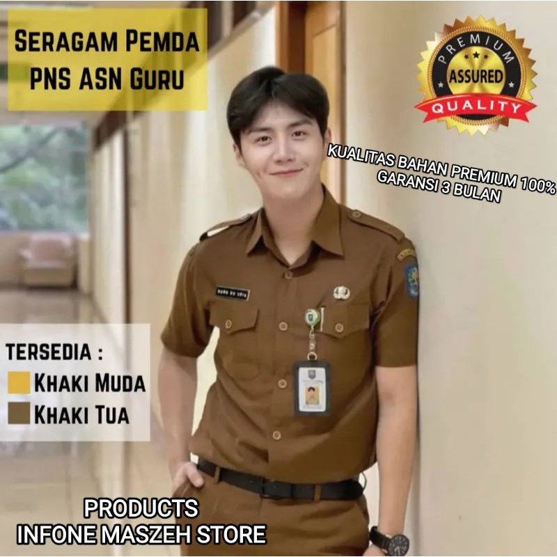 Jual SERAGAM KHAKI PEMDA COKLAT TUA 100% Ori KUALITAS PREMIUM BAHAN ...
