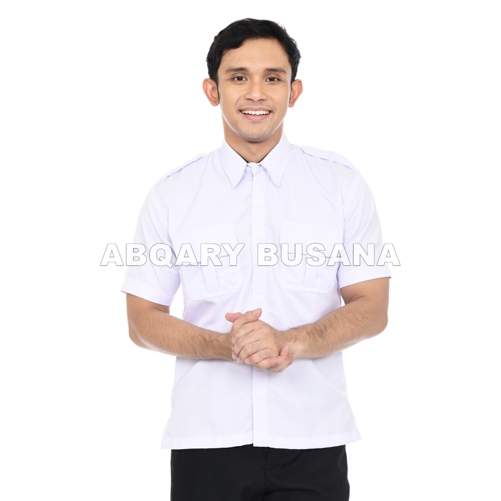 Jual Kemeja PDH Putih PNS Pria Terbaru - Baju Dinas Lengan Pendek ...