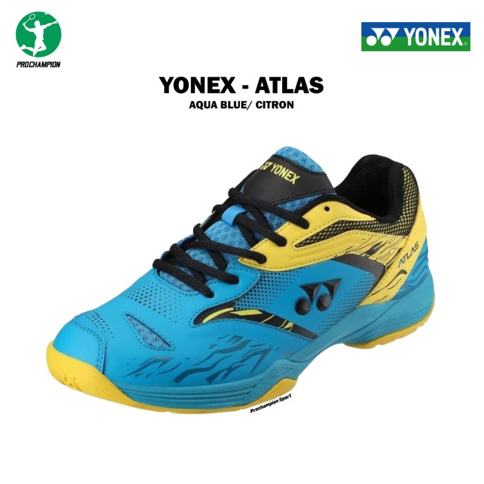 Jual Sepatu Badminton Shoes YONEX ATLAS - AQUA BLUE CITRON | Shopee ...