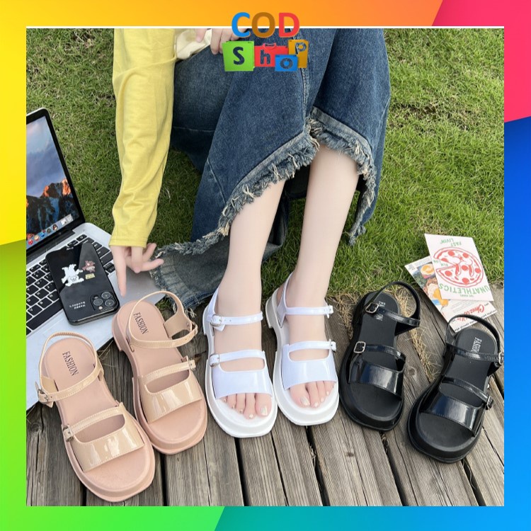 Jual COD - S5970 Sandal Wedges Wanita / Sandal Wedges Travel Wanita ...