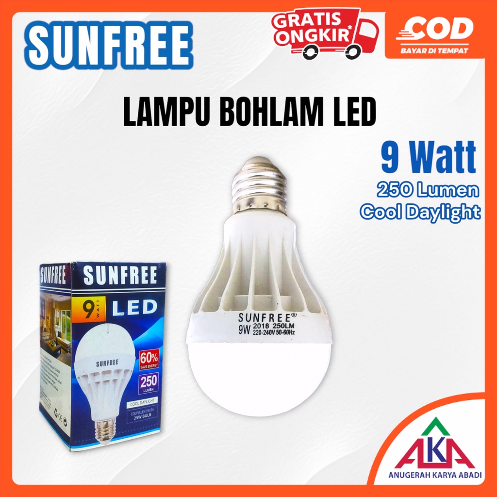Jual Bohlam Lampu LED SUNFREE 9W Cool Daylight E27 | Shopee Indonesia