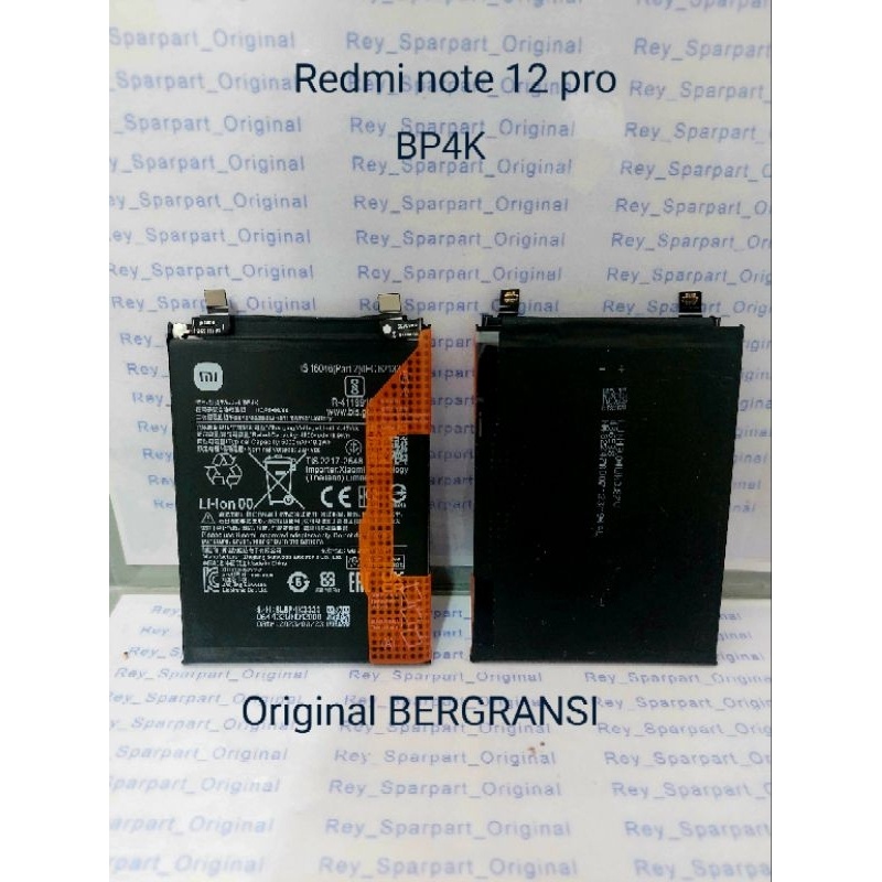 Jual Batre Battery BP4K Baterai Xiaomi Redmi Note 12 Pro Original ...
