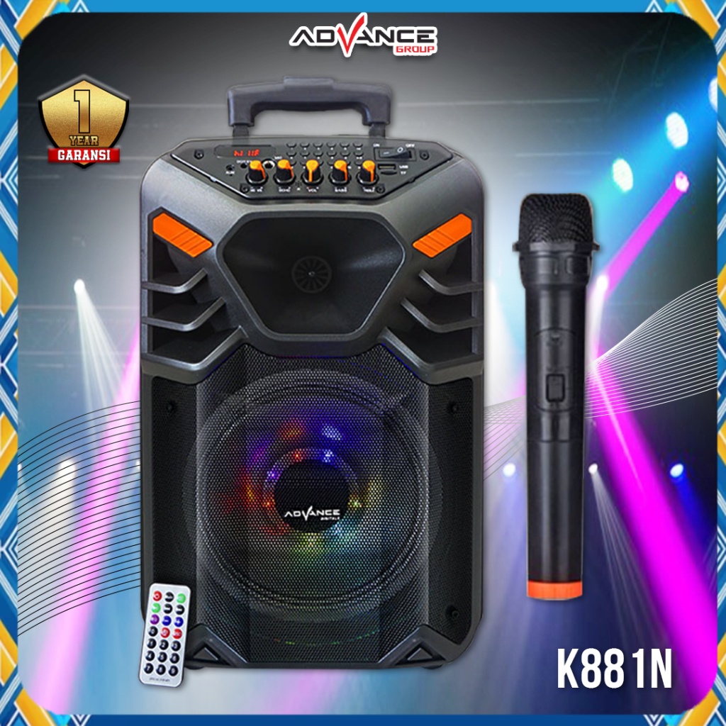 Jual 【FREE MIC】ADVANCE 8 Inch Speaker Bluetooth Portable K881N Meeting ...