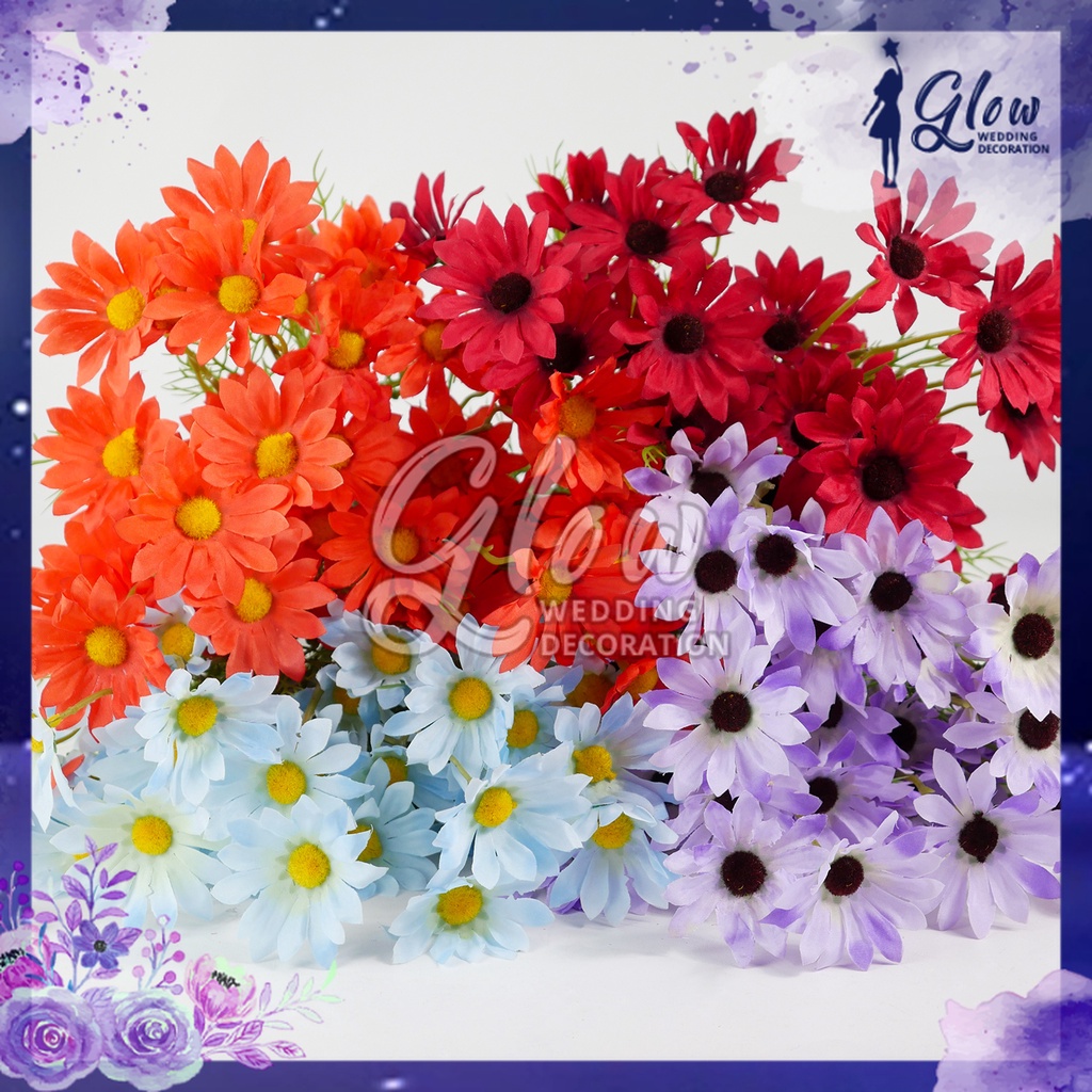 Jual Bunga Aster Cemara Panjang Artificial Flowers Daisy Chamomile ...