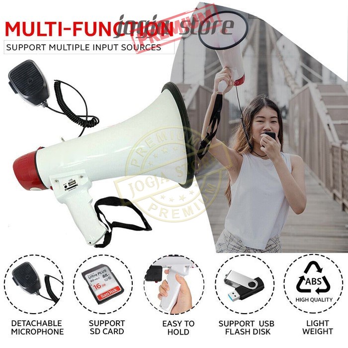 Jual Megaphone Pengeras Suara Toak Bluetooth Voice Recorder Microphone ...
