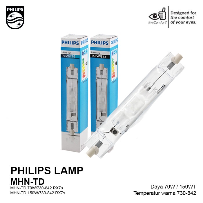 Jual Lampu Philips MHN-TD 70W / 150W/730-842 RX7s Metal Halide MHNTD | Shopee Indonesia