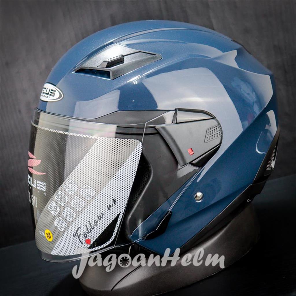 Jual ZEUS HELM ZS611 SOLID | BLUE GREY | ZS-611 - ZS 611 DOUBLE VISOR ...