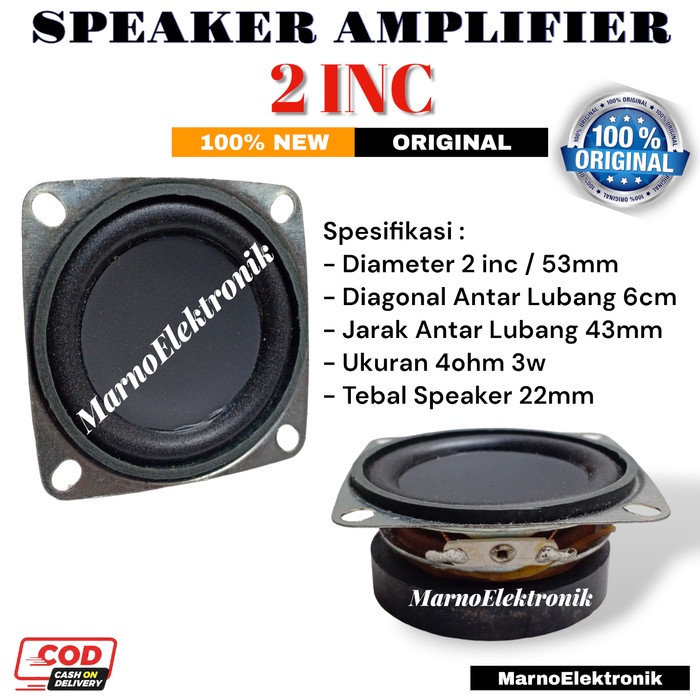 Jual SPEAKER 2 INCH AMPLIFIER MINI SPEAKER 2 INC 4 OHM 3 WATT PART TOOL ELECTRO | Shopee Indonesia