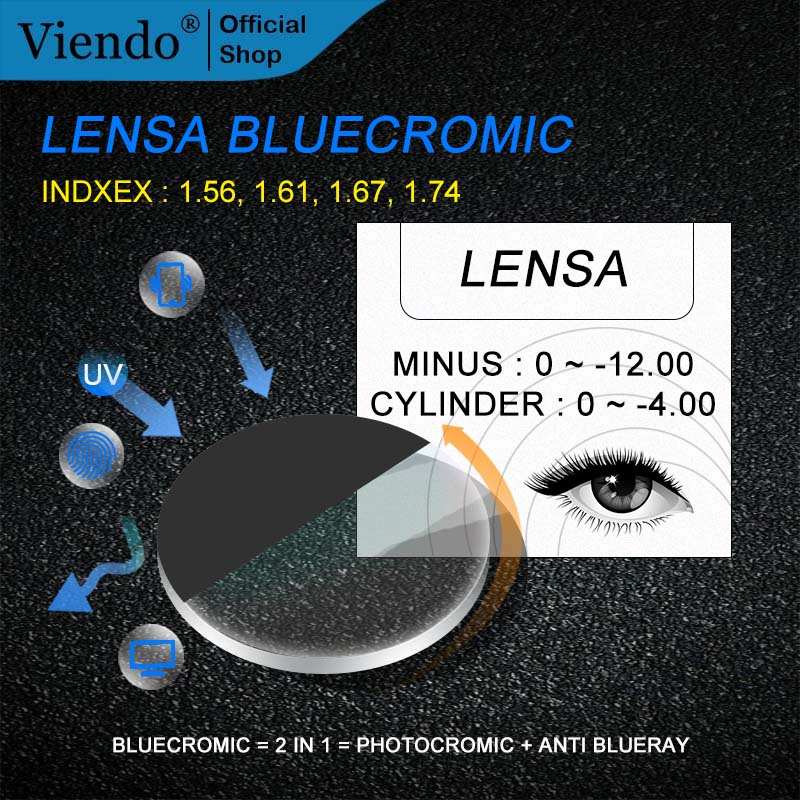 Jual Viendo-Lensa Bluecromic Minus/Cylinder SPH/CYL Index 1.56/1.61/1. ...
