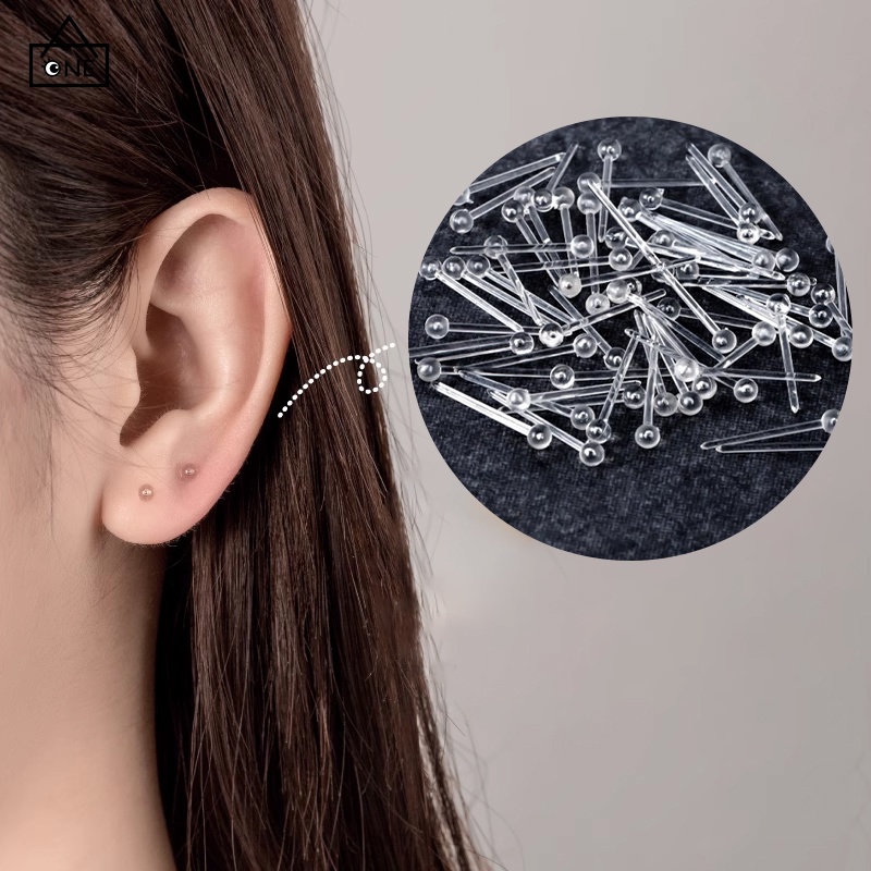 Jual COD ️Round Ball Type Ear Piercing Earrings Resin Cone Ear Stick ...