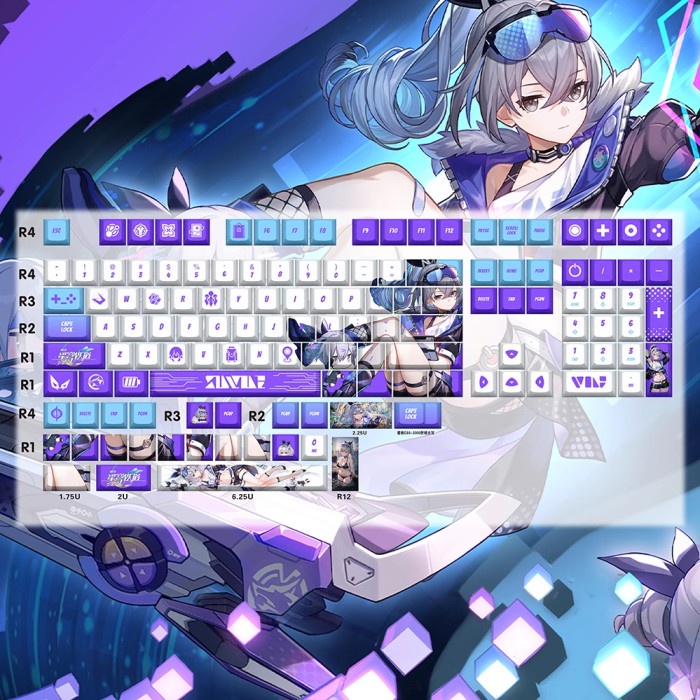 Jual Keycaps Mechanical Keyboard Anime Games Honkai Star Rail Silver ...