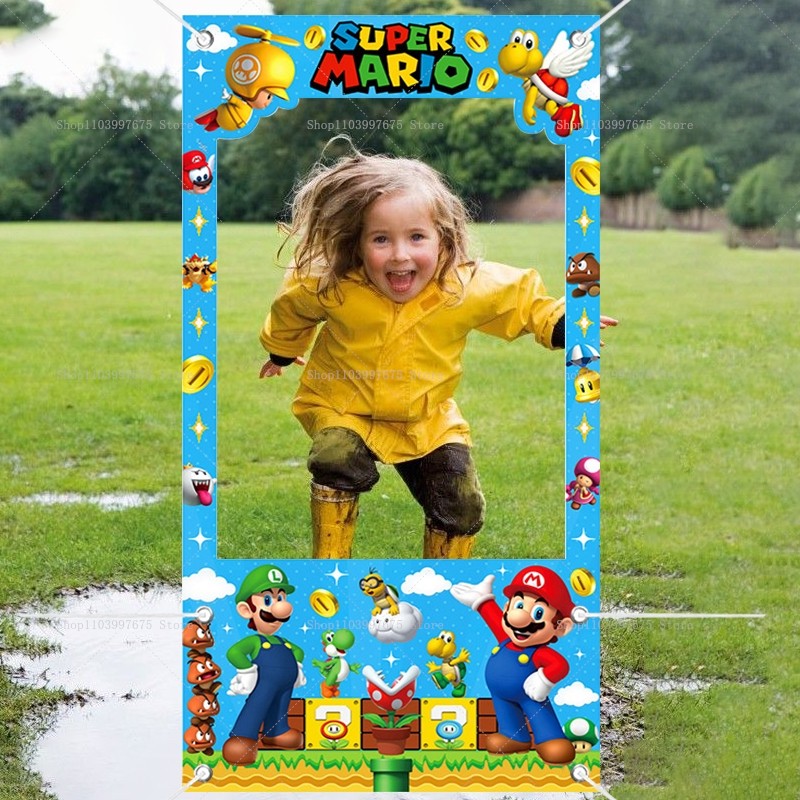 Jual Super Mario Bros Photo Booth Frame Props Children's 1st Birthday ...