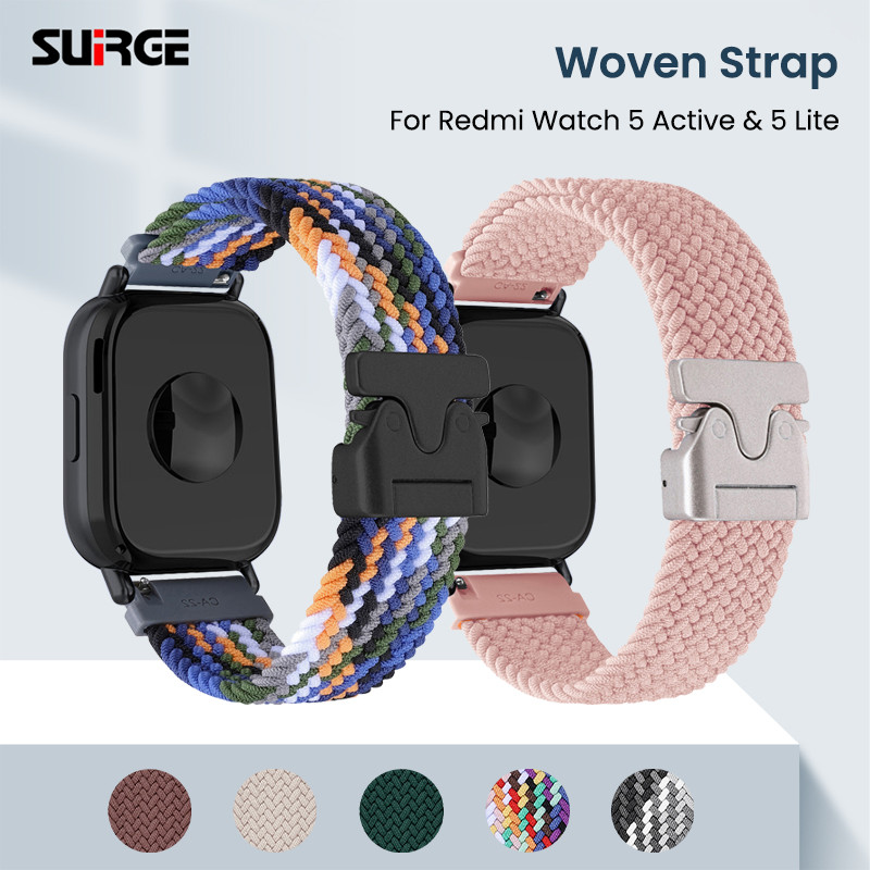Jual SUIRGE Nylon Braided Watch Strap for Redmi Watch 5 Active / 5 Lite Parachute Buckle ...