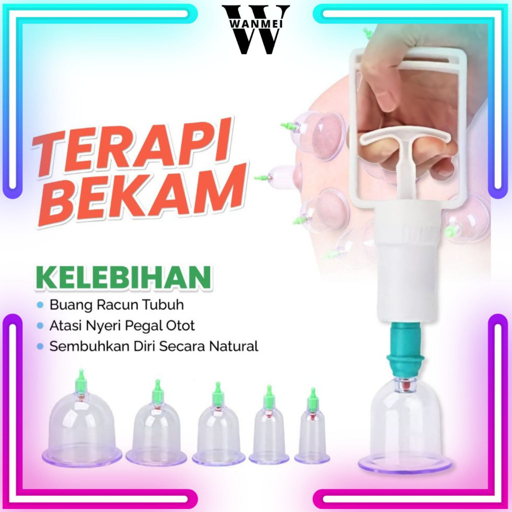 Jual WM Alat Bekam Terapi Tradisional Full Set Isi 6 Kop Angin Untuk Meredahkan Pegal Linu ...