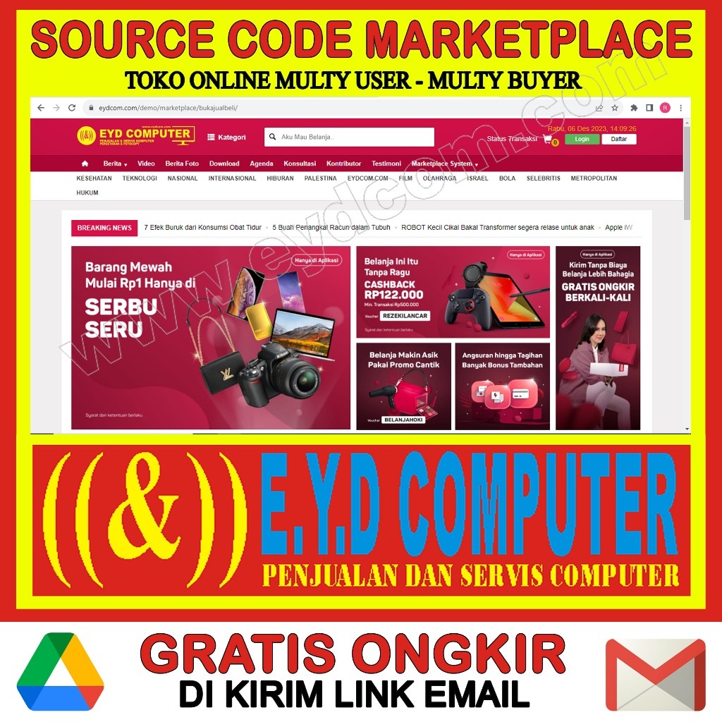 Jual SOURCE CODE APLIKASI TOKO ONLINE MARKETPLACE BUKAJUALBELI MULTI ...