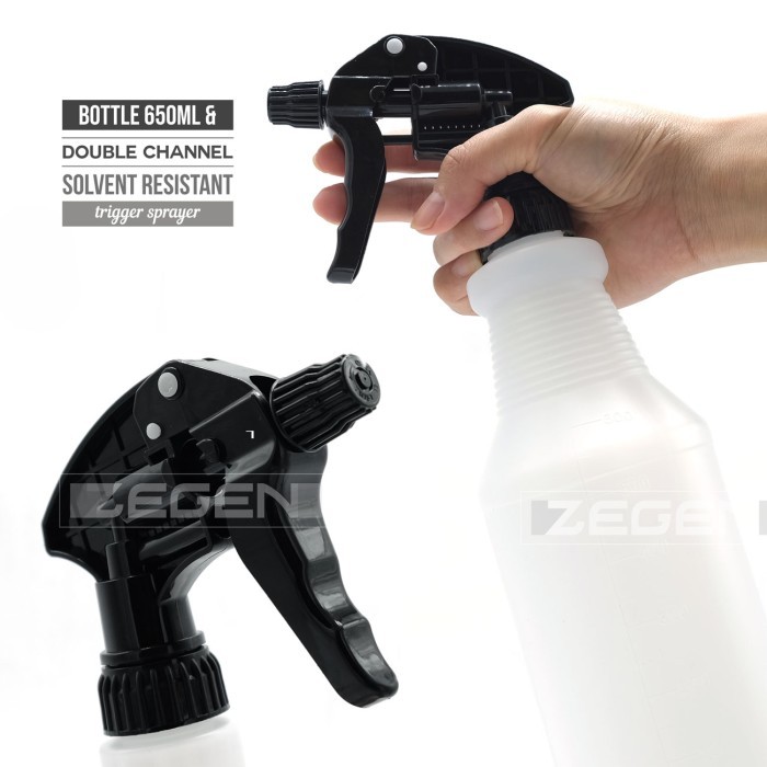 Jual BOTOL 500ML & KEPALA SPRAYER TAHAN SOLVENT, KIMIA (DOUBLE CHANNEL ...