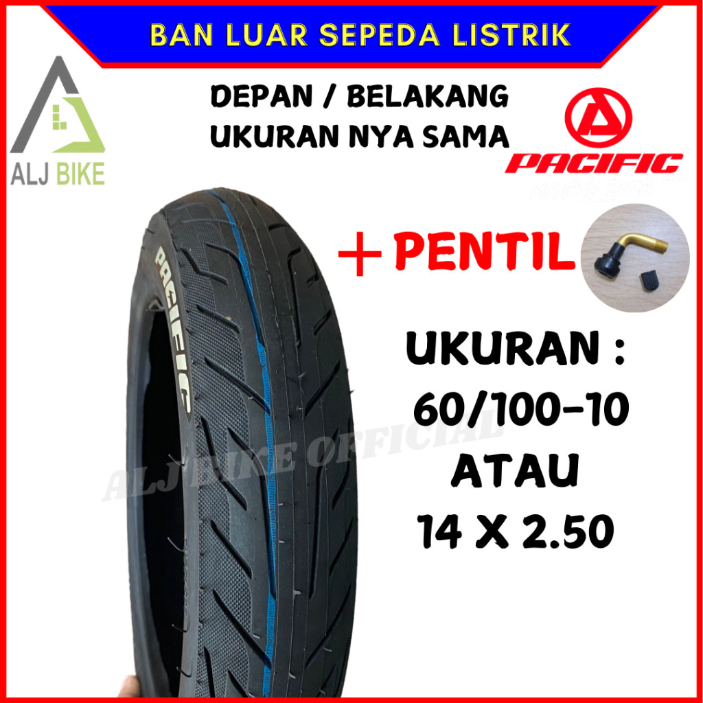 Jual GJ88 PACIFIC Ban Luar Sepeda Listrik Selis Ukuran 14 X 2.50 Atau 100/60-10 | Shopee Indonesia