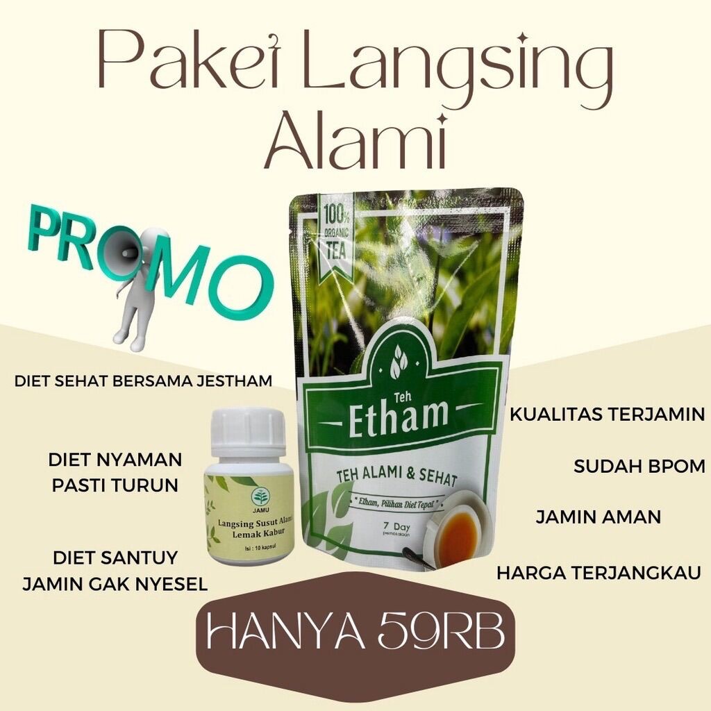 Jual Paket pelangsing alami jamu jestham dan teh etham READY STOCK ...