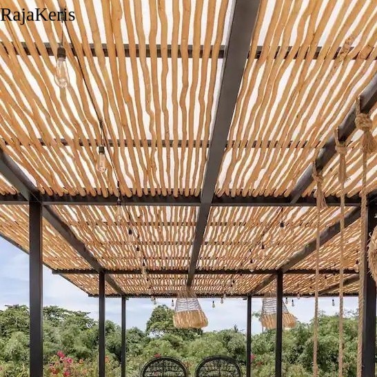 Jual Ranting Kayu Jati Bahan Atap Gazebo Kafe dan Resto Grosir - 100 CM ...