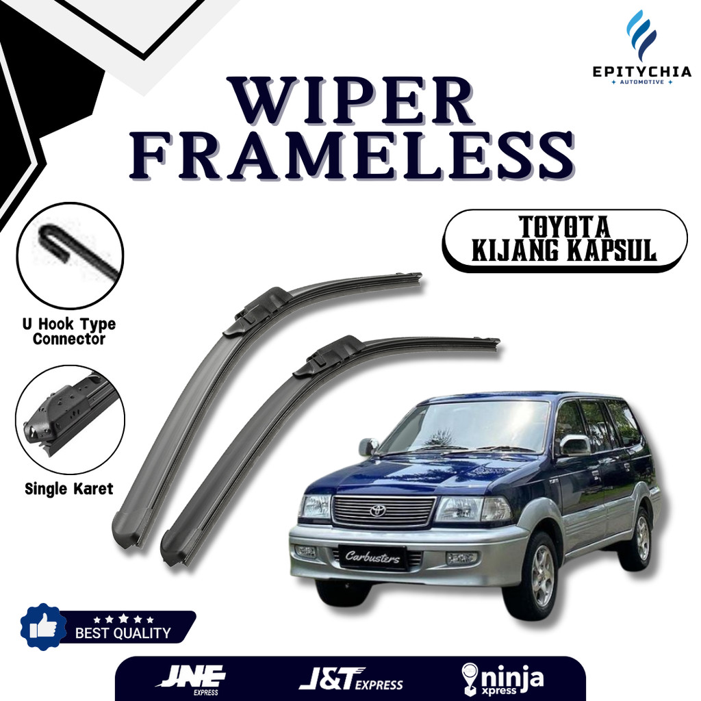 Jual Wiper Frameless Mobil Toyota Kijang Kapsul Soft single karet 1 Set (2 PCS) Kiri dan Kanan ...
