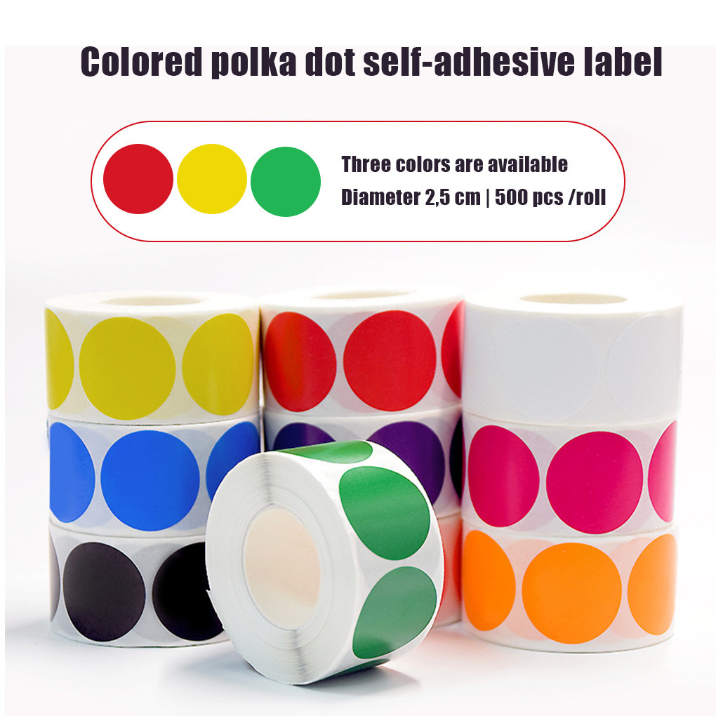 Jual 25mm Sticker Label Bulat / Sticker Dot Marker / Sticker Direct ...