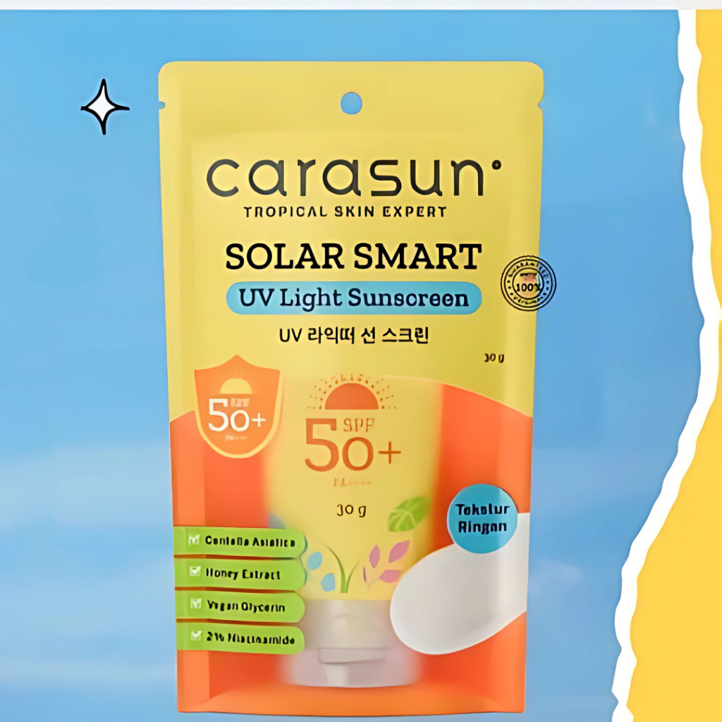 Jual CARASUN Solar Smart UV Light Sunscreen SPF 50 PA++++ | 30 gr ...