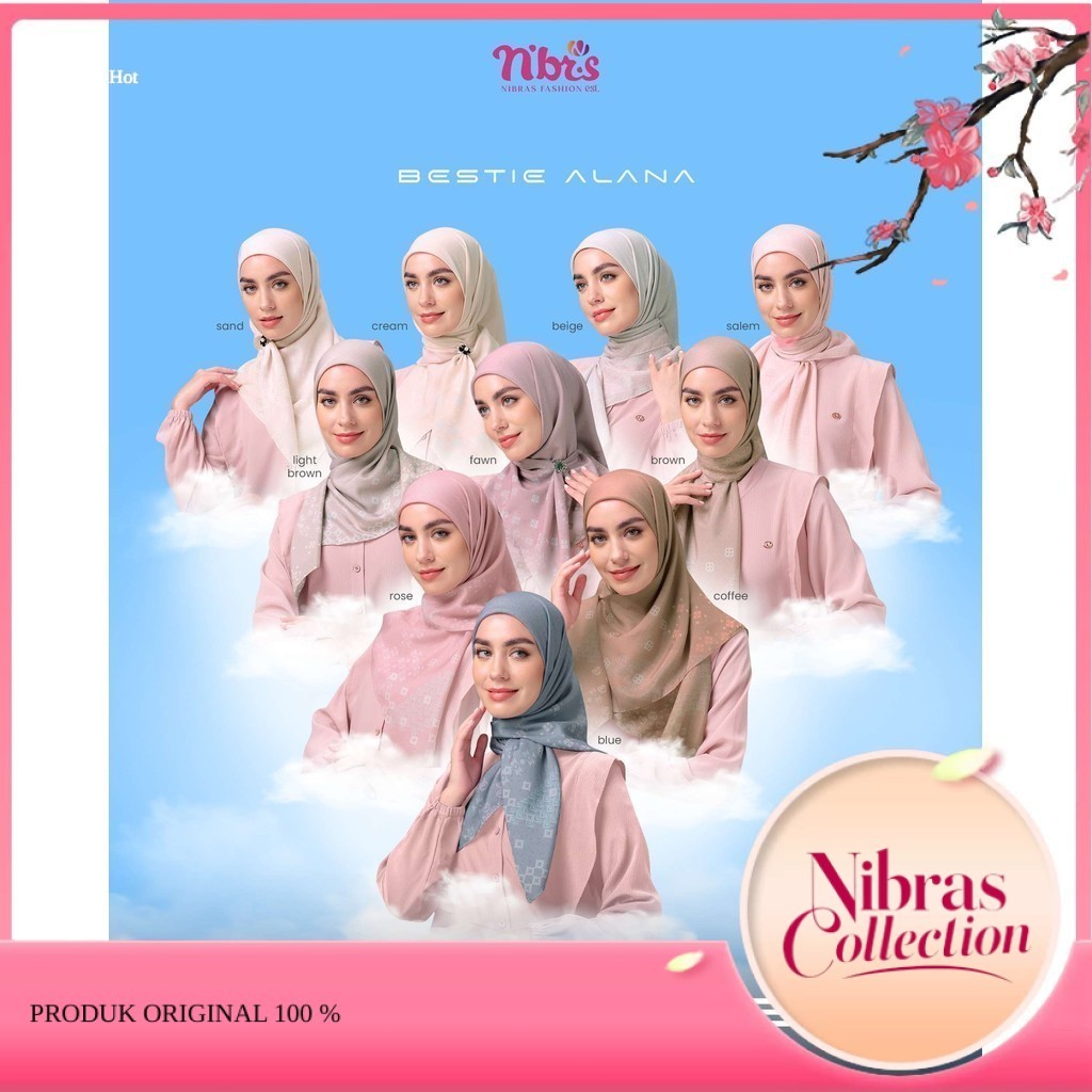 Jual Nibras - Kerudung Hijab Segiempat Premium Motif Simple Bestie ...