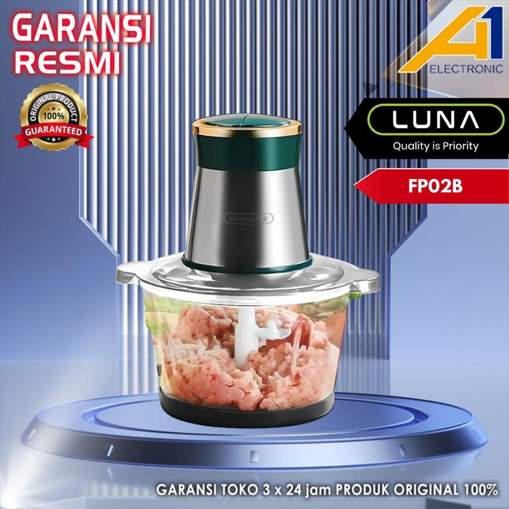 Jual LUNALIFE Blender Chopper FP02B Chopper Kaca 2L 300Watt Penggiling ...