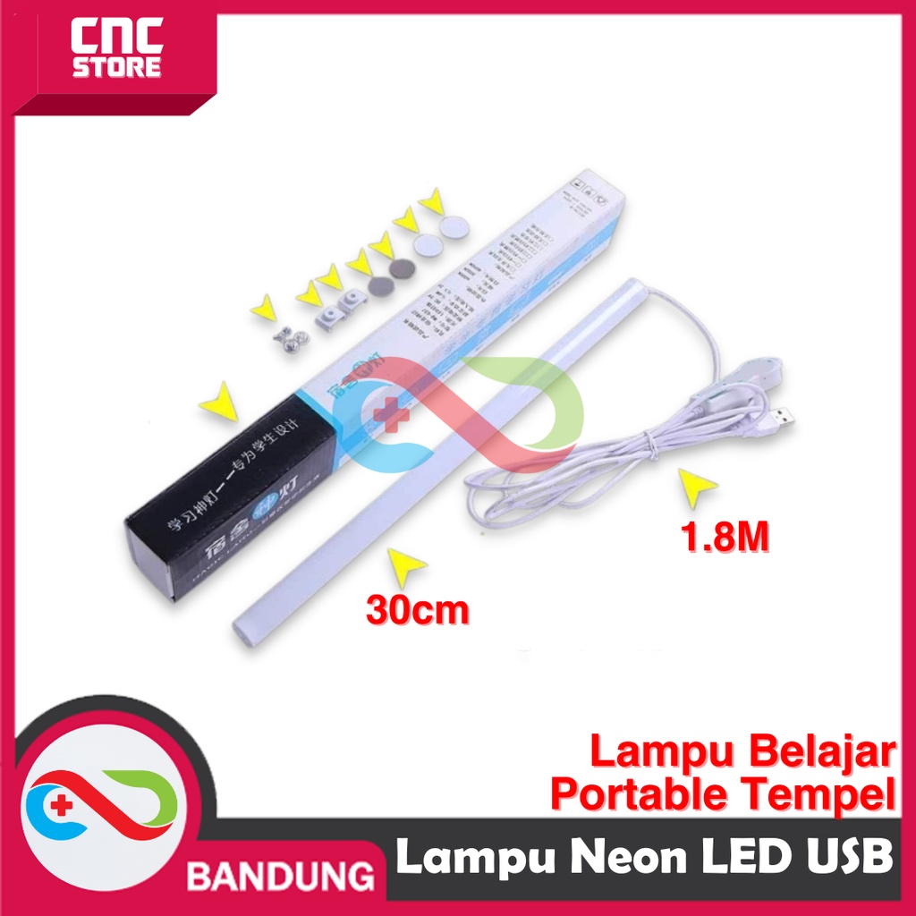 Jual LAMPU NEON LED USB BELAJAR KERJA KOMPUTER CAHAYA TEMPEL PORTABLE ...