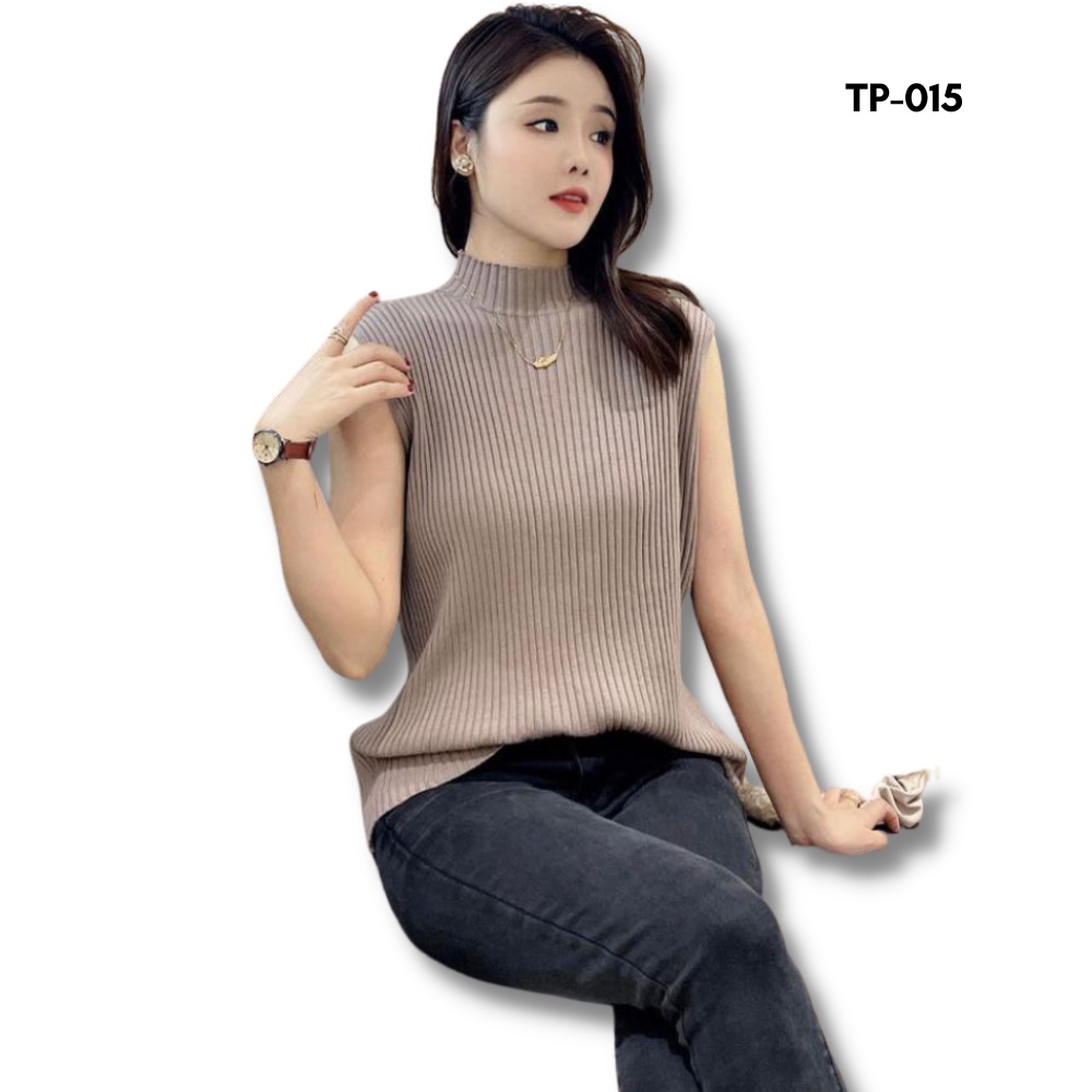 Jual IMPORT Atasan Wanita Kerah Tinggi Turtle Rajut Korea (TP-015) | Shopee Indonesia