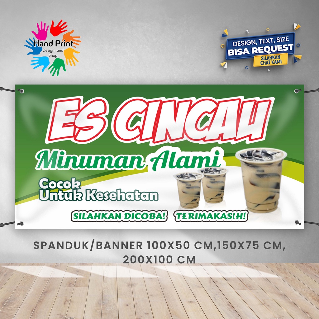 Jual Spanduk Banner Es Cincau Hijau Alami A1 Gratis Memesan Desain ...