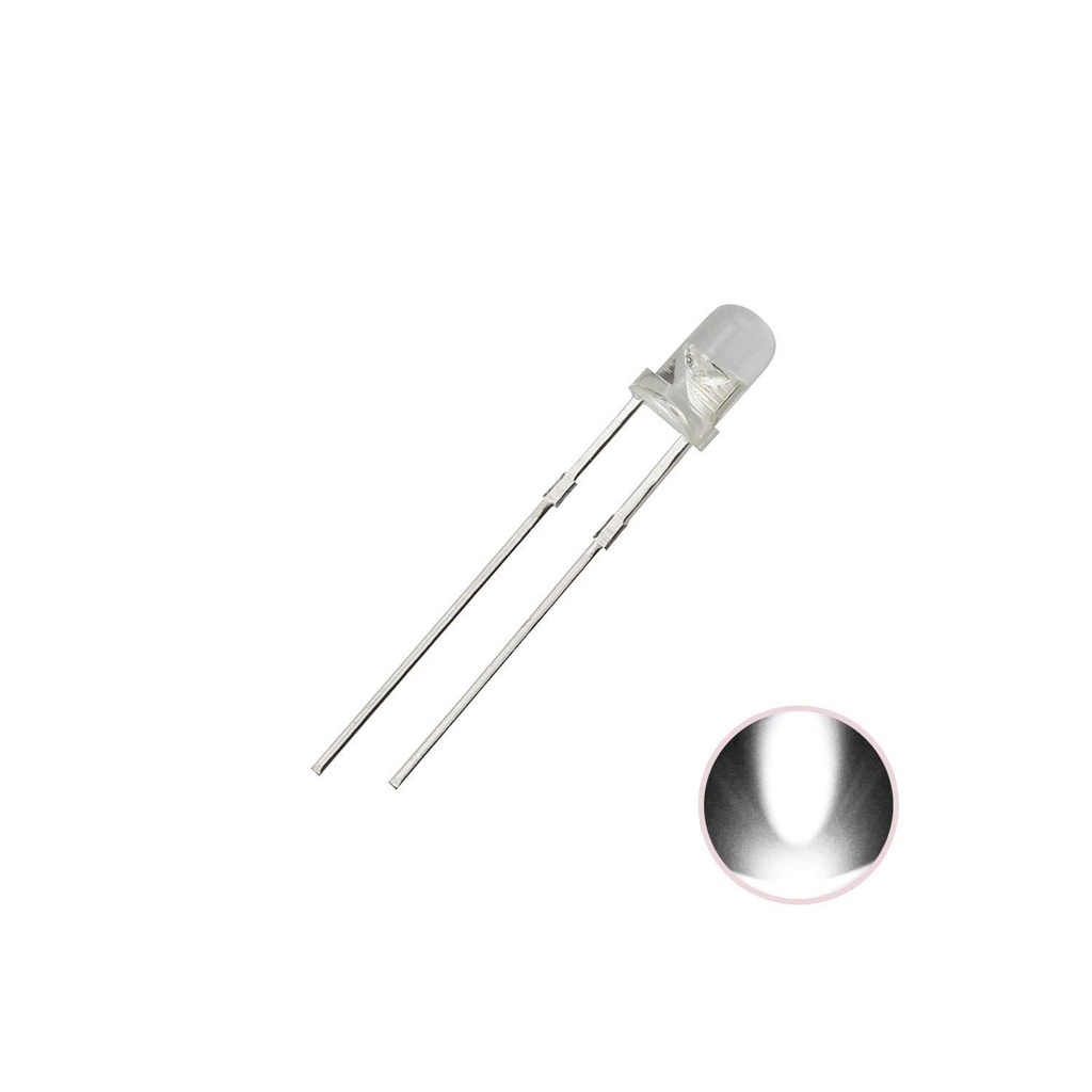 Jual [10pcs] LED Putih Putih 3mm Ultra Bright Clear LED Diode White ...