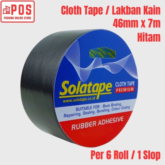 Jual 1 Dus Lakban | Lakban Kain Premium Hitam 46mmx7m | Solatape ...