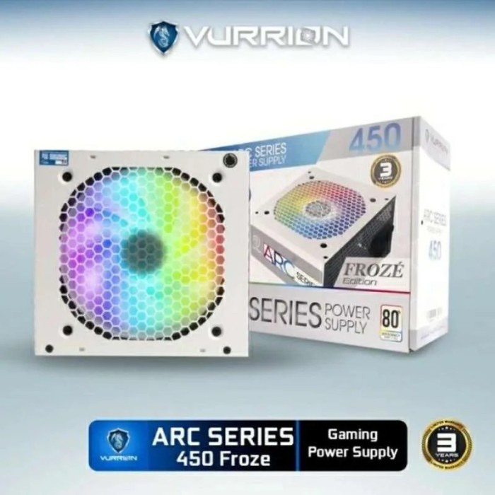 Jual POWER SUPPLY/PSU VURRION ARC SERIES 550 FROZE EDITION 80+ RGB 550W - 450 watt white ...