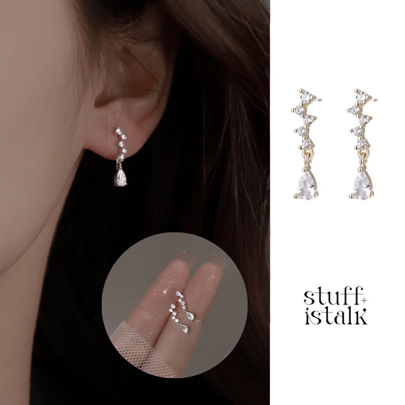 Jual Martha Anting Tusuk Earring Stud Panjang Wanita Korea Style Alloy ...