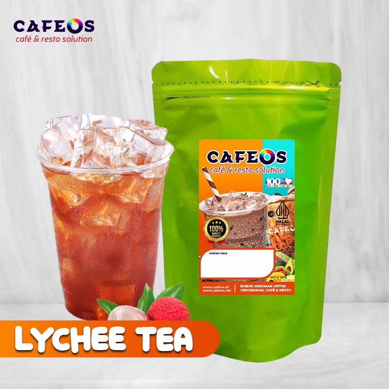 Jual CAFEOS Bubuk Minuman Kekinian Aneka Es Teh Jumbo Rasa Leci Tea ...