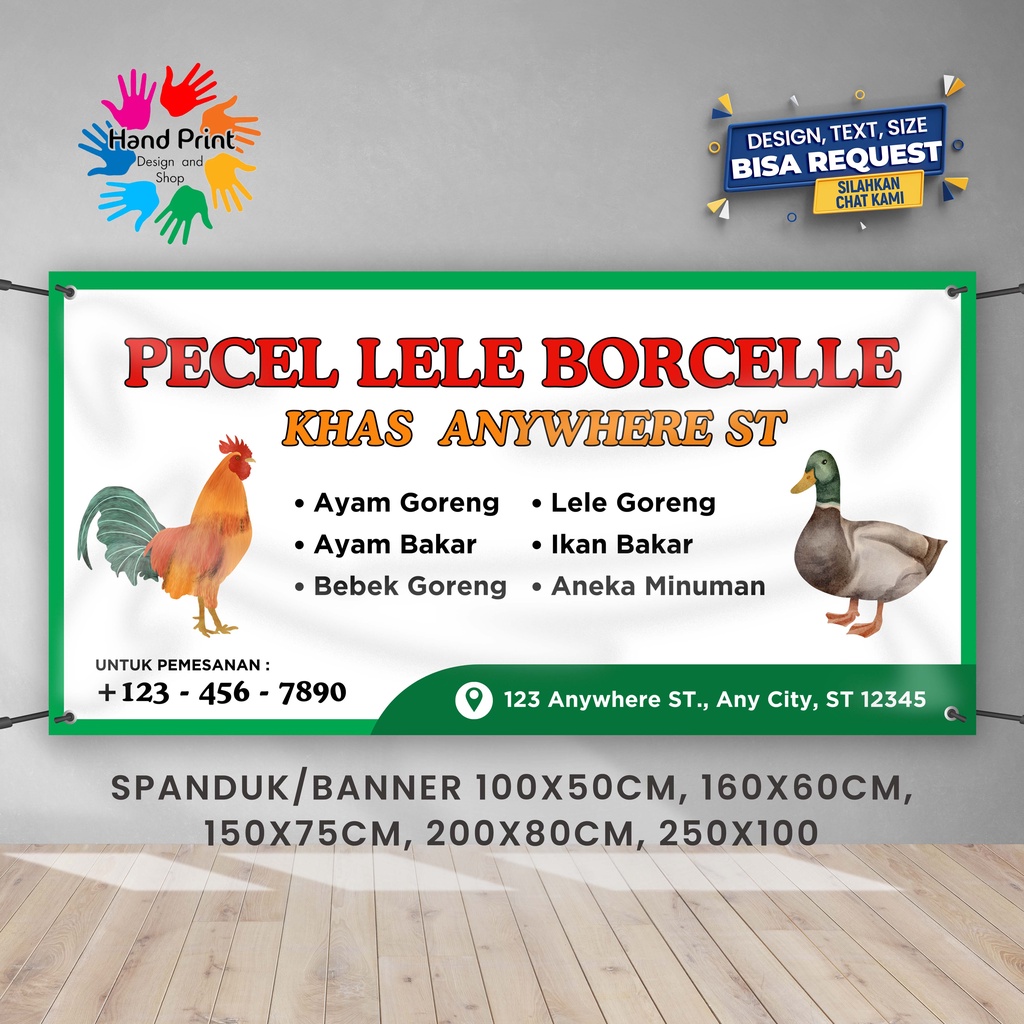 Jual SPANDUK BANNER Pecel Lele Ayam Goreng Warung Makanan Restoran Bisa ...